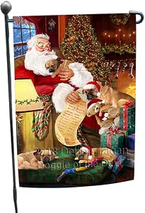 Amazon.com : SaditY Puggle Dogs Garden Flags - Santa Sleeping - Double ...