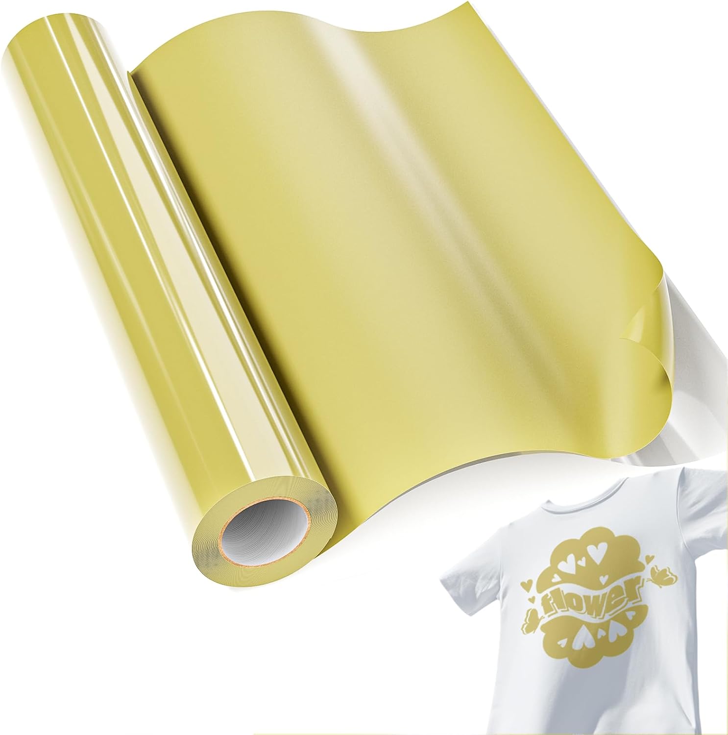 Amazon.com: JAVIGA Gold HTV Vinyl, 12" x 15ft Heat Transfer Vinyl Rolls ...