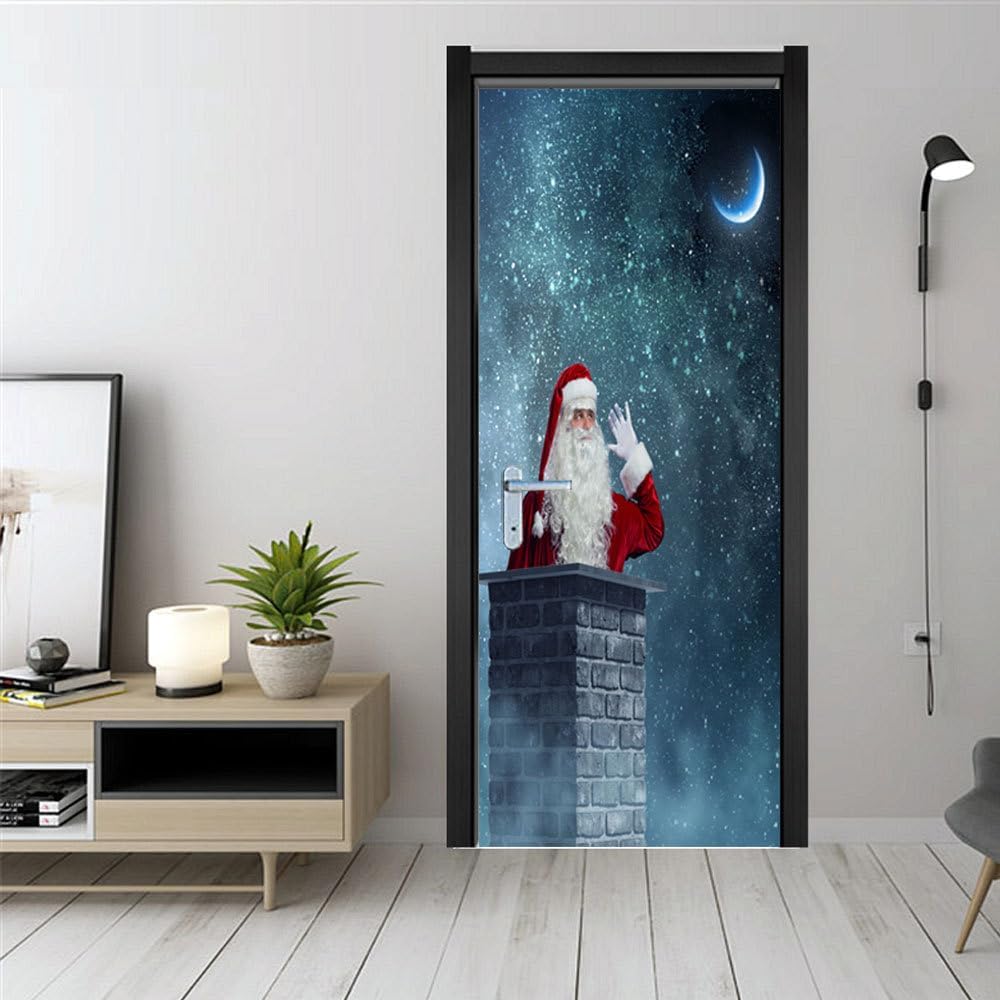 Amazon.com: 3D Door Stickers Murals Peel and Stick - Christmas Day ...