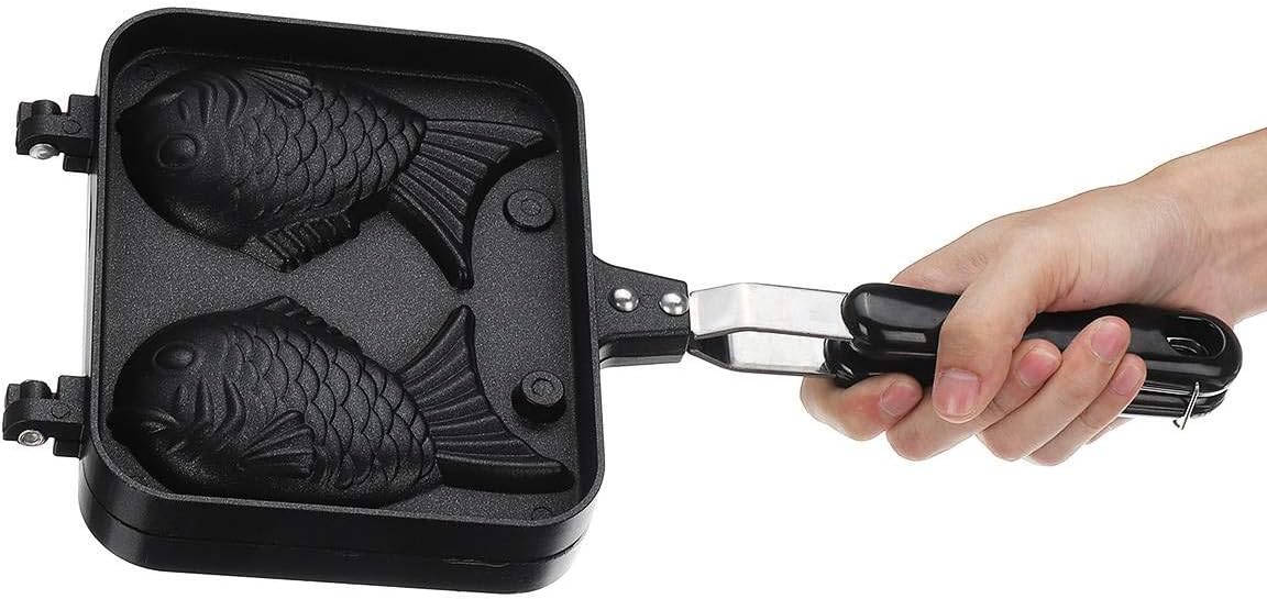 Taiyaki Japanese Fish-Shaped Pancake Double Pan, Waffle Cake Maker Pan ...