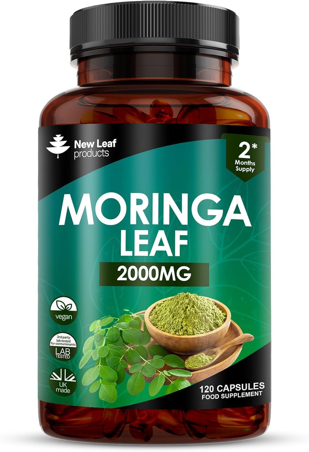 Moringa Leaf Capsules - High Strength Rosabella Moringa Capsules 2000mg ...