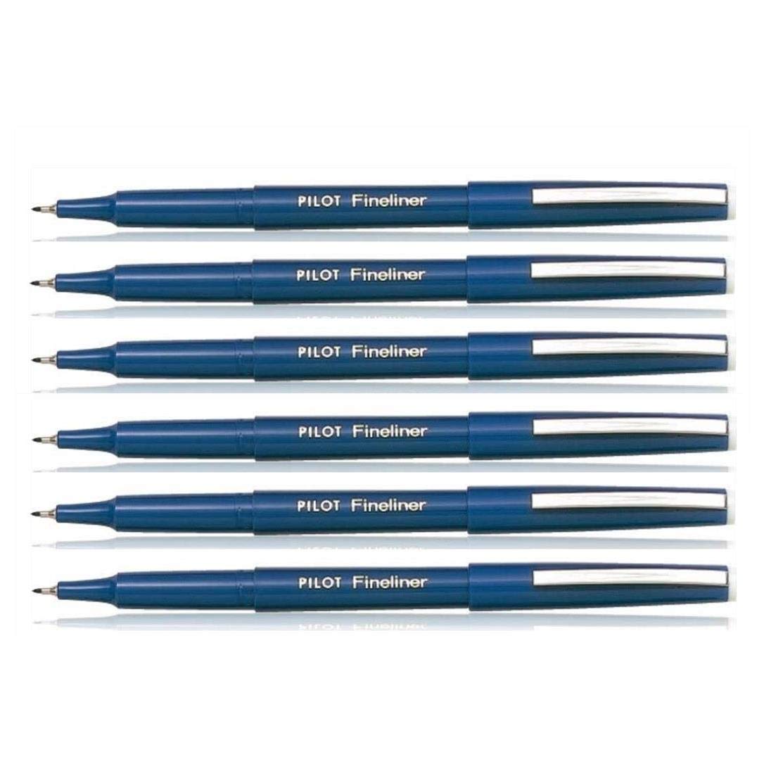 Pilot Pack of 6 Felt-Tip Pens Extra Fine 0.4 mm Blue : Amazon.co.uk ...