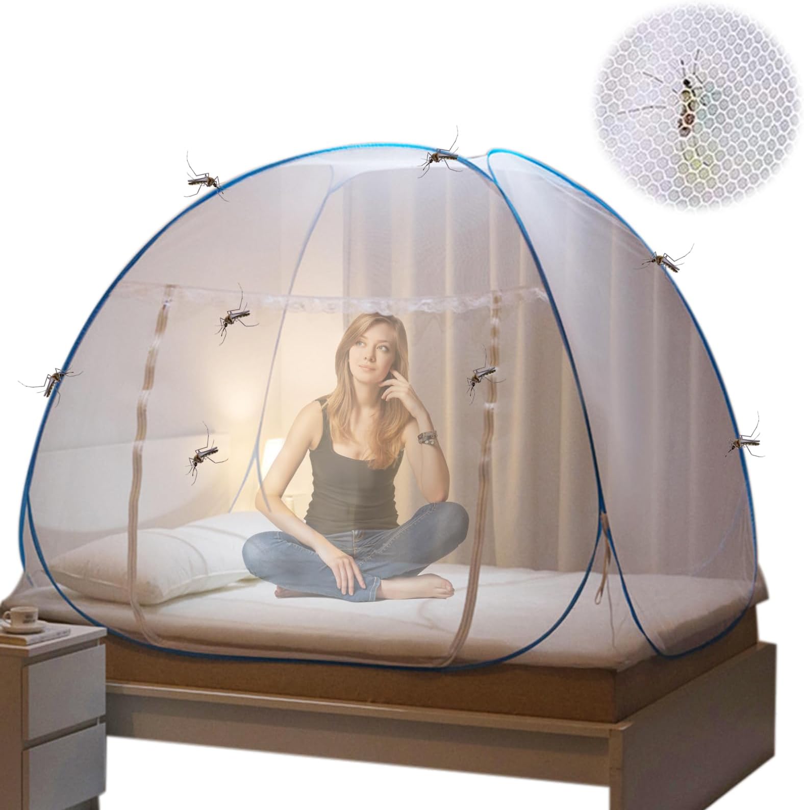 AMZYYDS Mosquitera Cama, Mosquitero para Cama, mosquitero desplegable ...