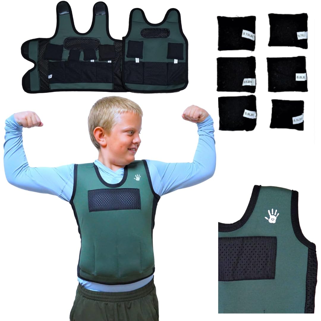 Amazon.com: Weighted Vest For Kids - Adjustable Compression Vest (Large ...