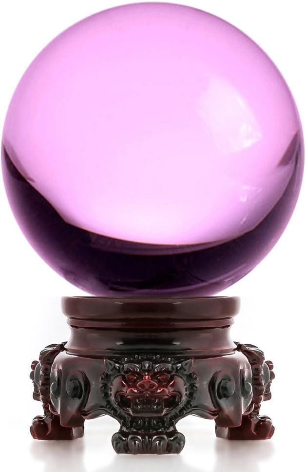 Amazon.com: Amlong Crystal 3 inch (80mm) Black Crystal Ball with ...