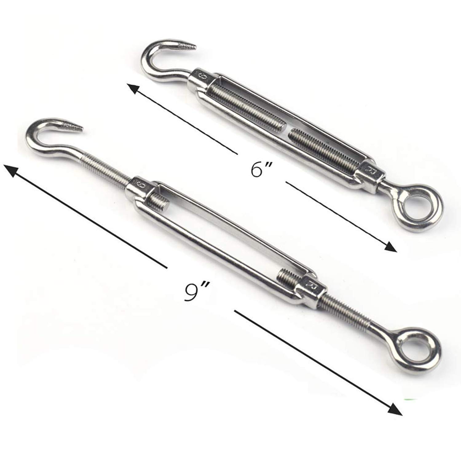 Snapklik.com : LISHINE 10 Pack M6 Turnbuckle Hook And Eye Stainless ...