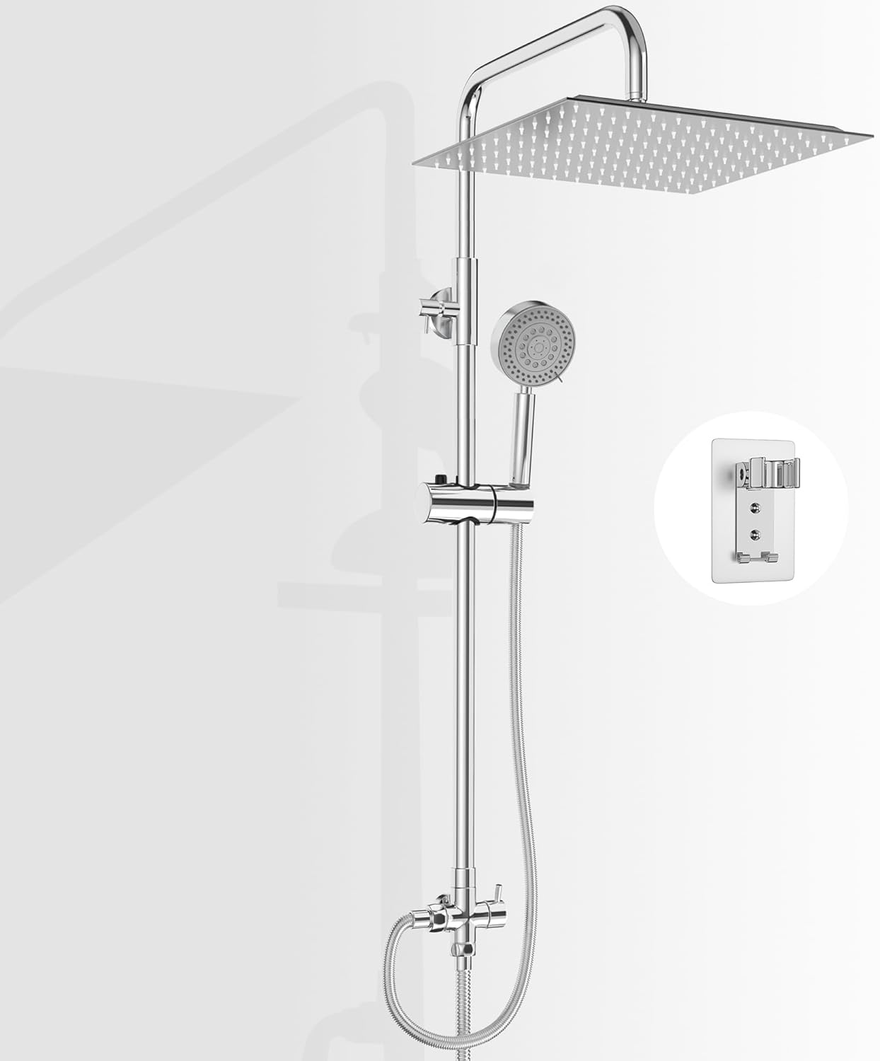 BIMVER Shower Mixer Set, Height Adjustable Shower System with 5 Jet ...