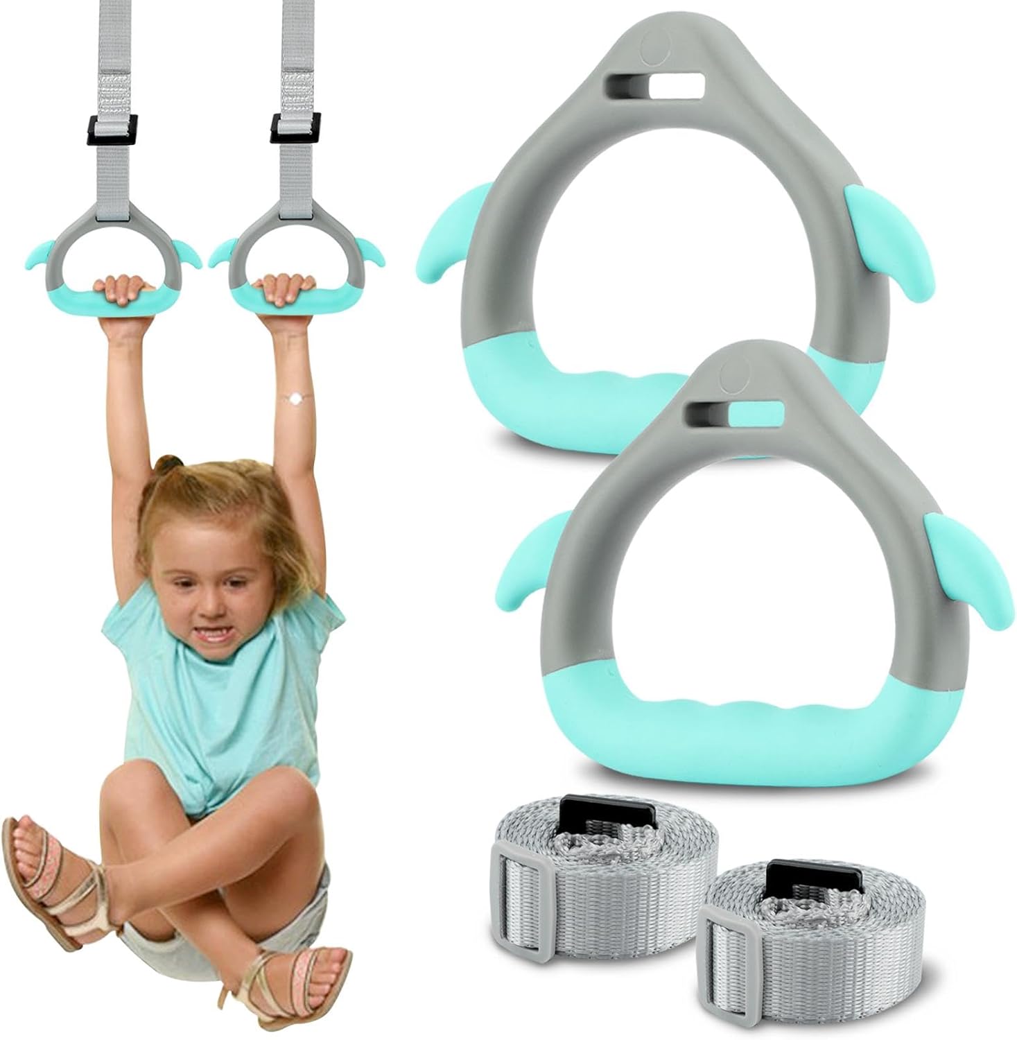 Gymnastics Rings for Kids Bars, Fitness Children Trapeze Bar Pull Up ...