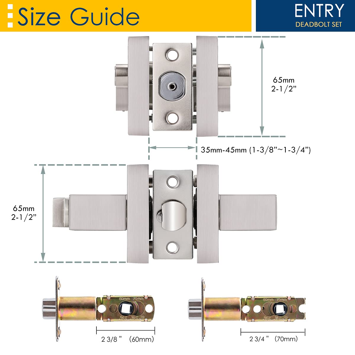 Keyed Entry Door Lever and Double Cylinder Deadbolt Set, Keyed Alike ...
