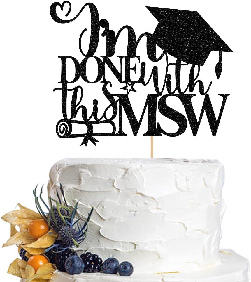 Amazon.com: Dcokska I'm Done With This MSW Cake Topper-2025 graduation ...
