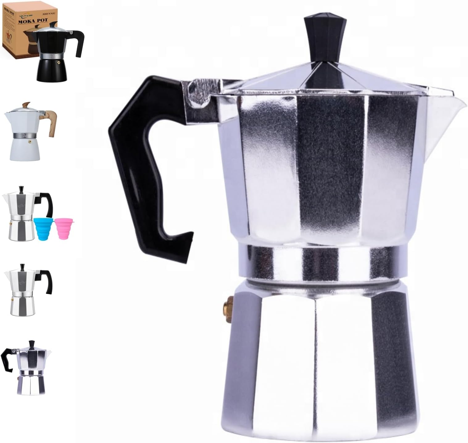 Amazon.com: ATB Stove Top Espresso Cuban Coffee Maker pot Cappuccino ...