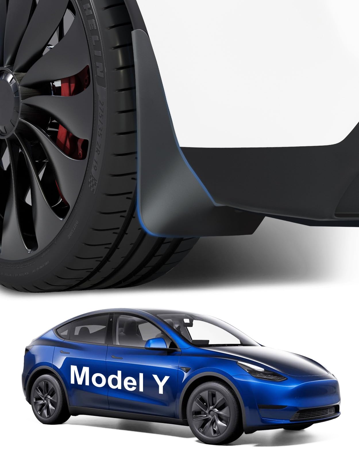 Snapklik.com : Zanch 4PCS Original Mud Flaps For Tesla Model Y