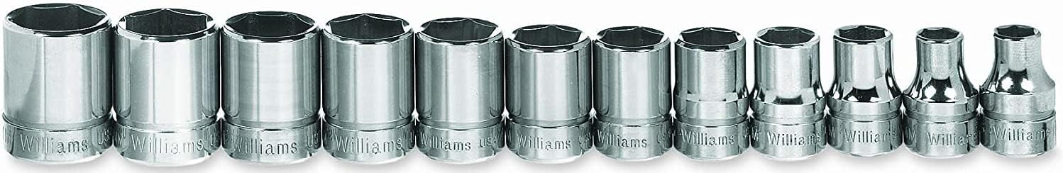 Williams 30925 1/4-Inch Drive Shallow 12-Point Socket Set, 12-Piece ...