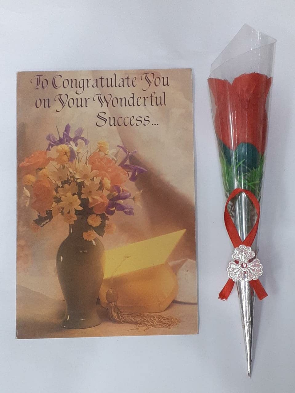 Onlinesalescantt Congrats on your success greeting card with red rose ...