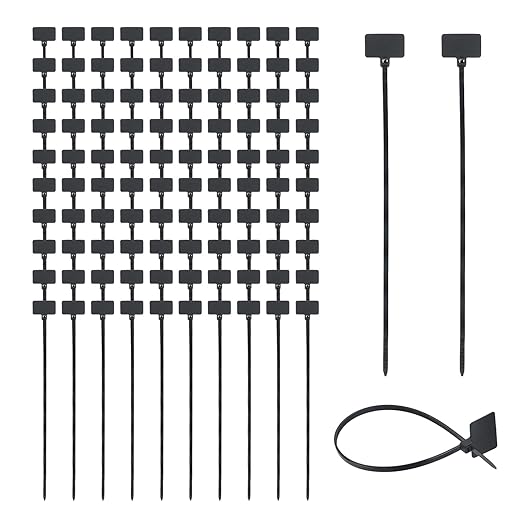 Tulead Zip Tags Black Wire Labels Zip Tie Self-Locking Markers 5.9 ...