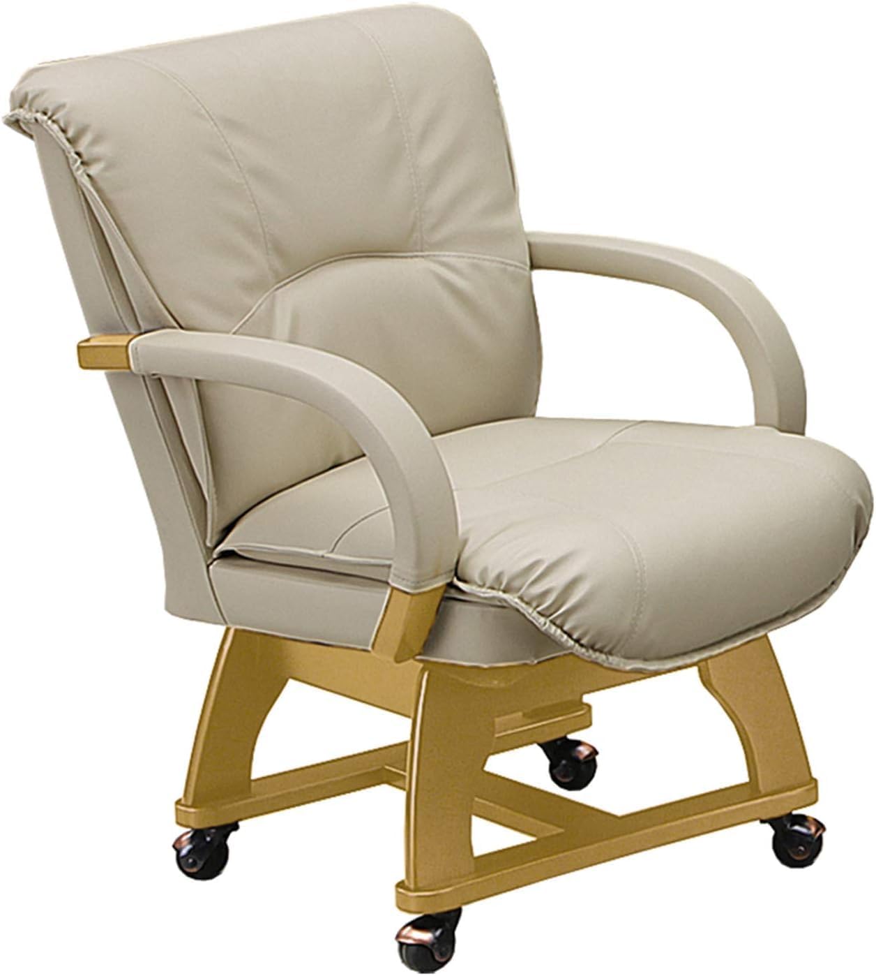 Amazon｜関家具(Sekikagu) 大川家具 ダイニングチェア ライトブラウン 座面高43(cm) 脚部キャスター付 ウレタンフォーム ...