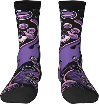 Miyaqqa Purple Witch Stuff Wicca Black Cat Casual Sport Socks for Men ...