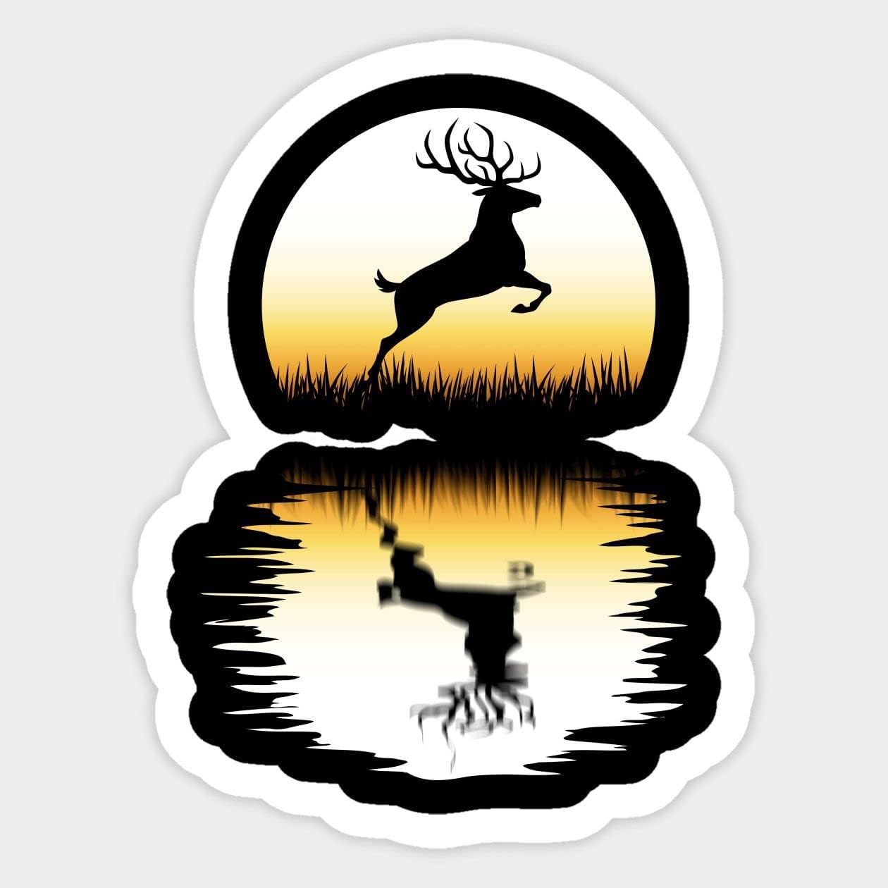 Amazon.com - Deer Jump Sticker - Decal for Bumper, Windows, Helmet, Car ...