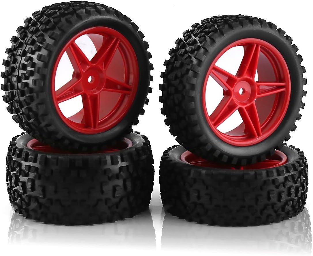 Amazon.com: Chanmoo 1/10 RC Off Road Tires and Wheels Rims 12mm Hex Set ...