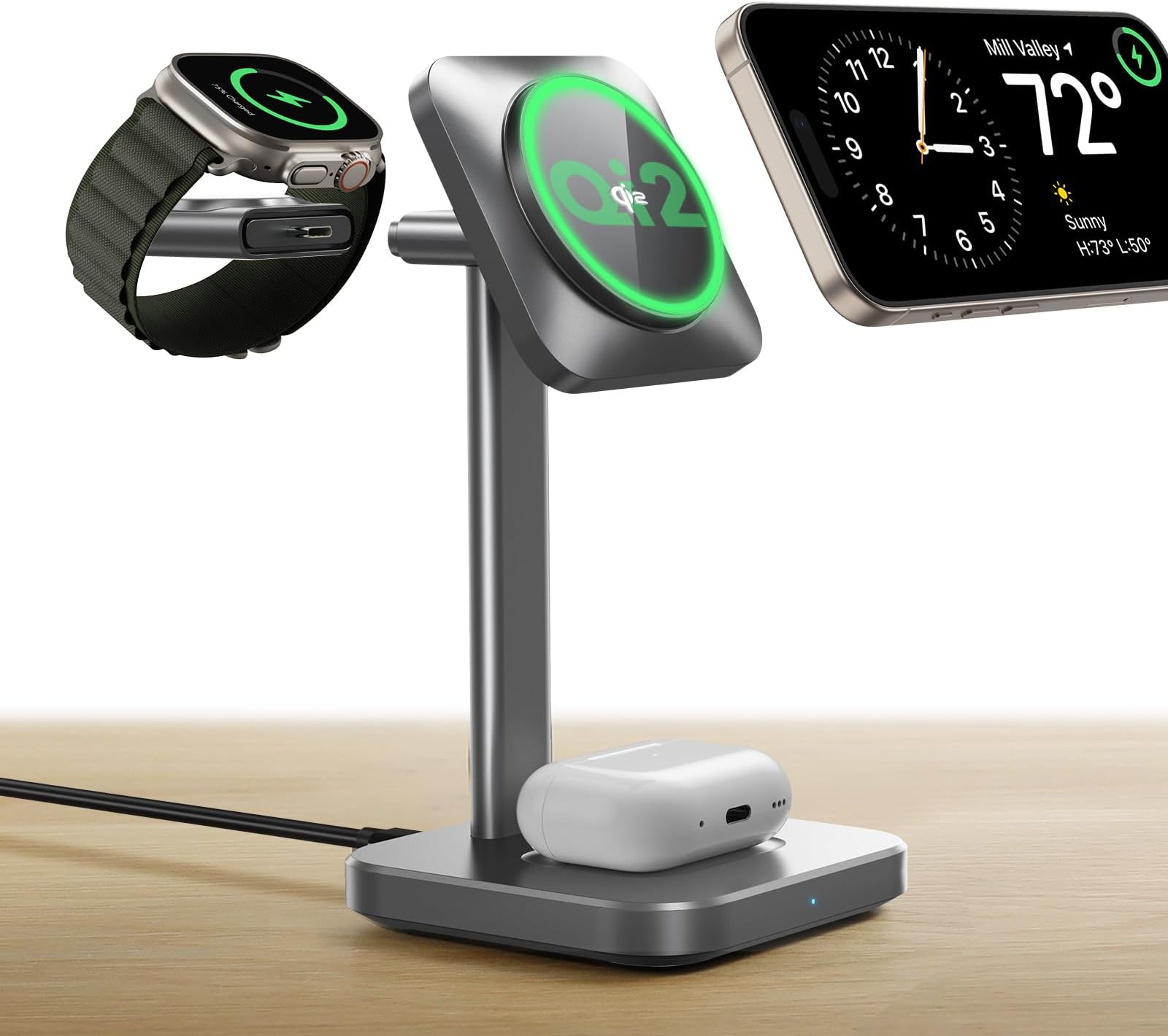 Amazon.com: ESR Qi2 3 in 1 Wireless Charging Station, [Certified] Apple ...