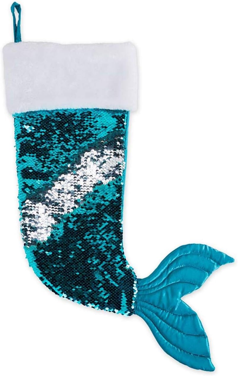 Amazon.com: HearthSong Sparkly Sequin Mermaid Stocking : Home & Kitchen