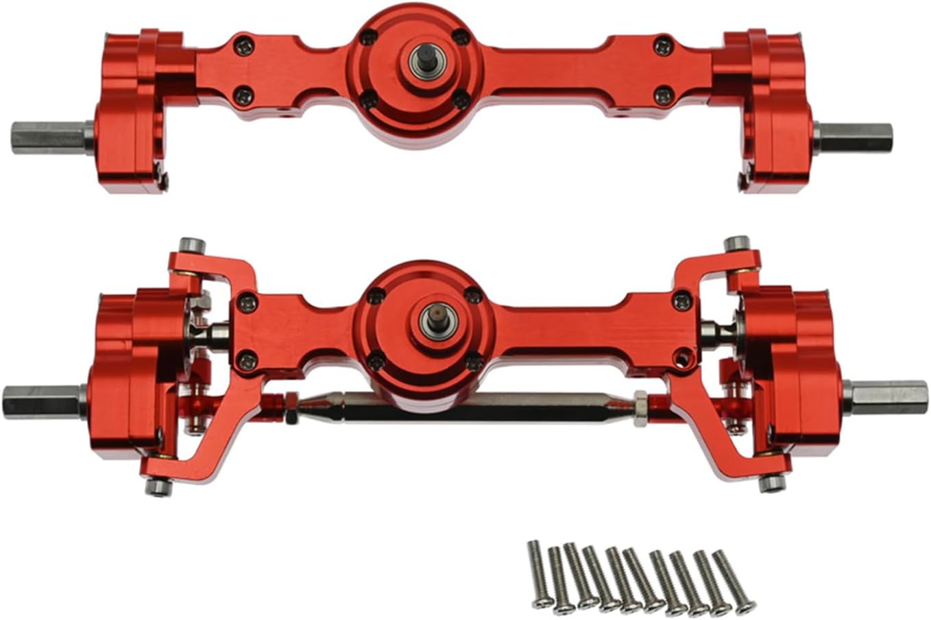 Amazon.co.jp: アップグレードされた カー スペア フロント & リア アクスル アセンブリ 金属修正キット 1:10 クローラー ...