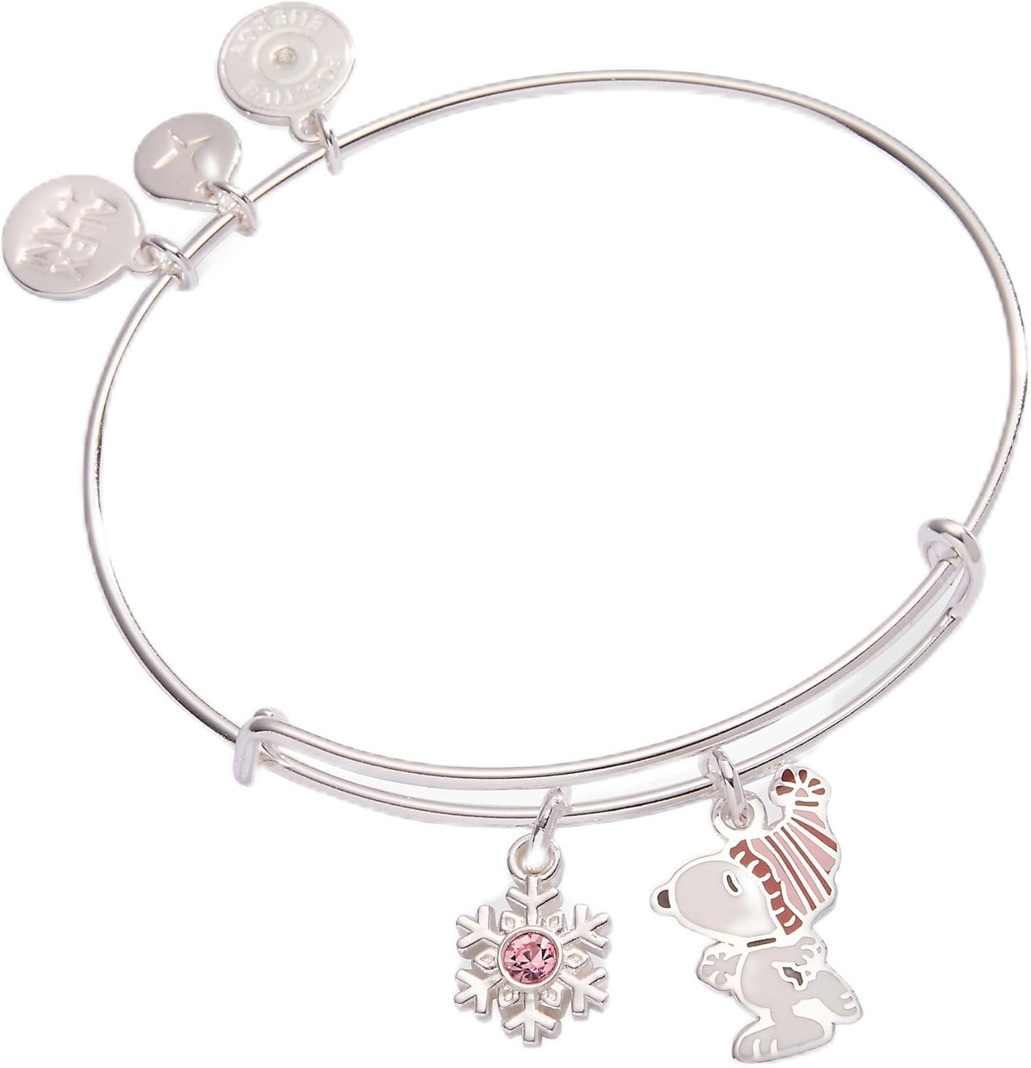 Amazon.com: Alex and Ani Peanuts™, Snoopy and Snowflake Duo Expandable ...