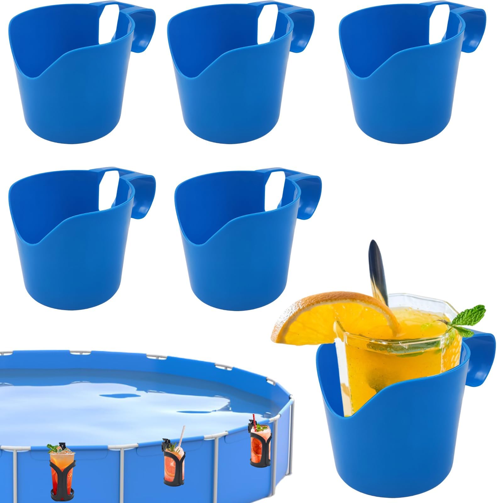 Amazon.com: 6 Pack Poolside Cup Holder for Above Ground Pools, Swimming ...