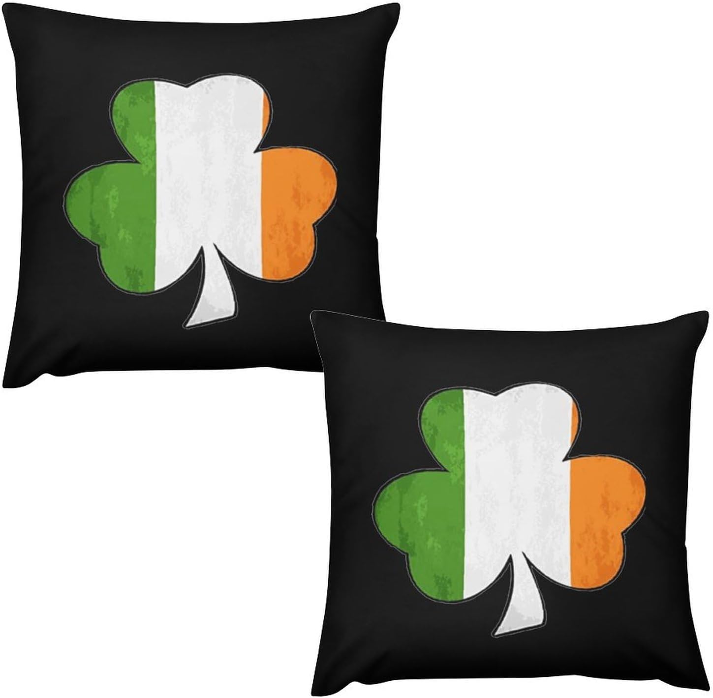 Amazon.com: Irish Flag Shamrock Clover Printed Pillow Cases Soft Plush ...