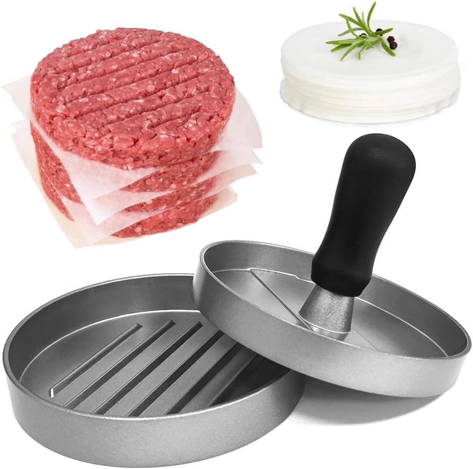 Amazon.com: Hamburger patty maker press, Hamburger Press, 3 in 1 Non ...