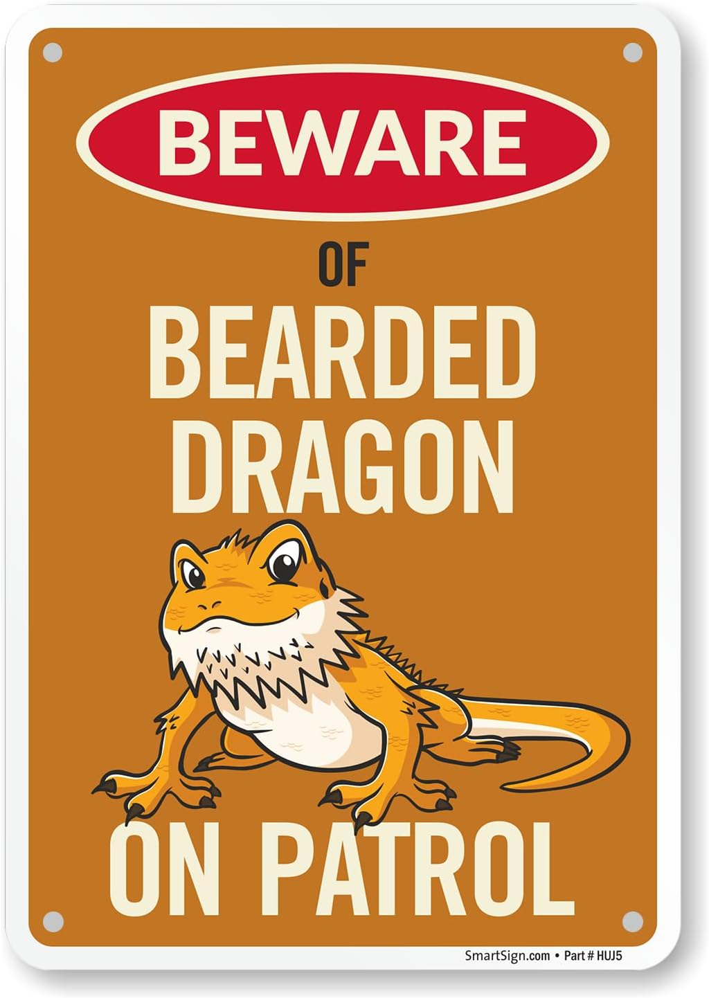 Amazon.com: SmartSign Beware Of Bearded Dragon On Patrol Funny Animal ...