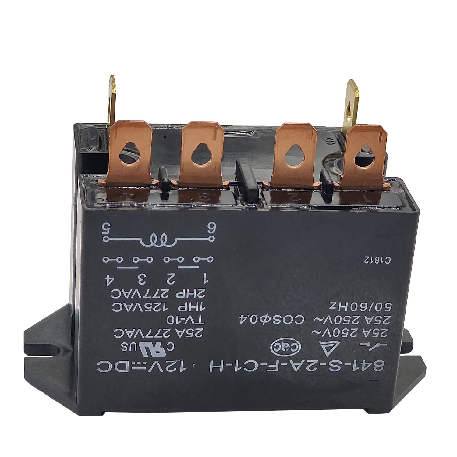 Snapklik.com : Relay 841-S-2A-F-C1-H 12VDC/ 277VAC 25A 6 Pins General ...