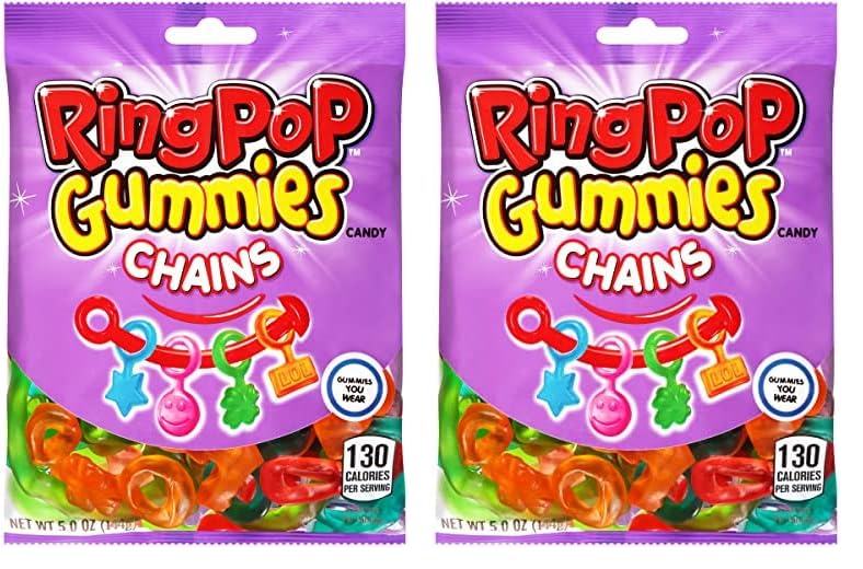 Amazon.com : Ring Pop Gummies Chains Bulk Pack - Individual 12 Pouches ...