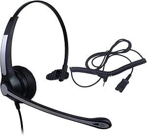 Amazon.co.jp: Audicom 2.5mm コールセンターヘッドセット マイク付き + クイックディスコネクトヘッドホン ...