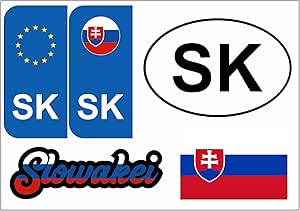 Daged Slovakia sticker card, pack of 5 – foreign license plate, car ...