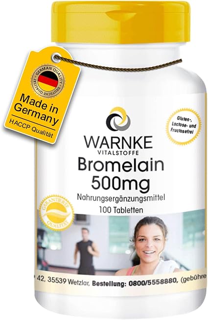 Bromelain 500mg - 100 Tabletten - 1200 F.I.P - natürliches Ananasenzym ...