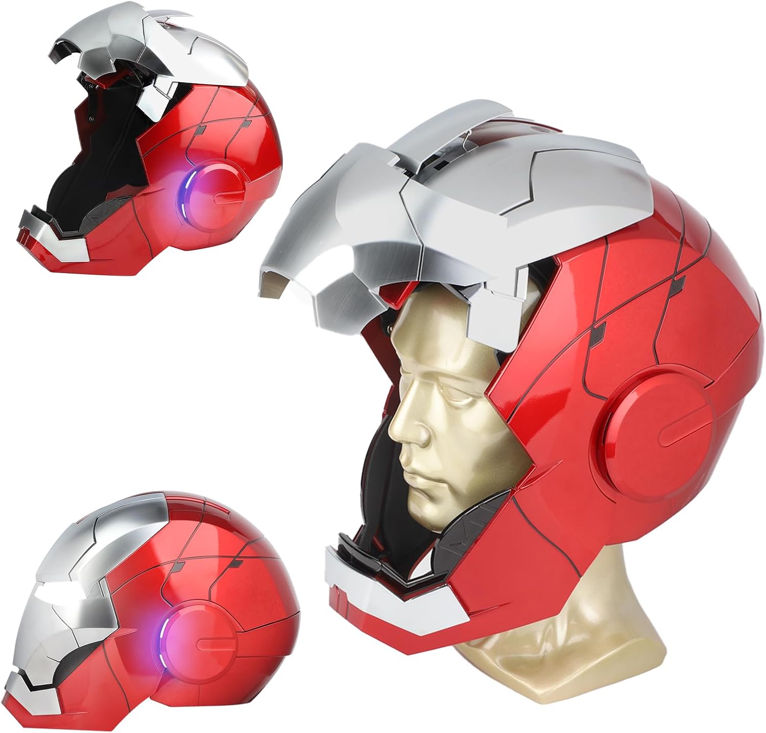 Iron Hero MK5 1:1 Wearable Helmet - Matte Silver, Voice, Touch & Remote ...