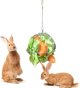 Hamkaw Hay Ball Round Hanging Sphere Feed Dispenser Stainless Steel Hay ...