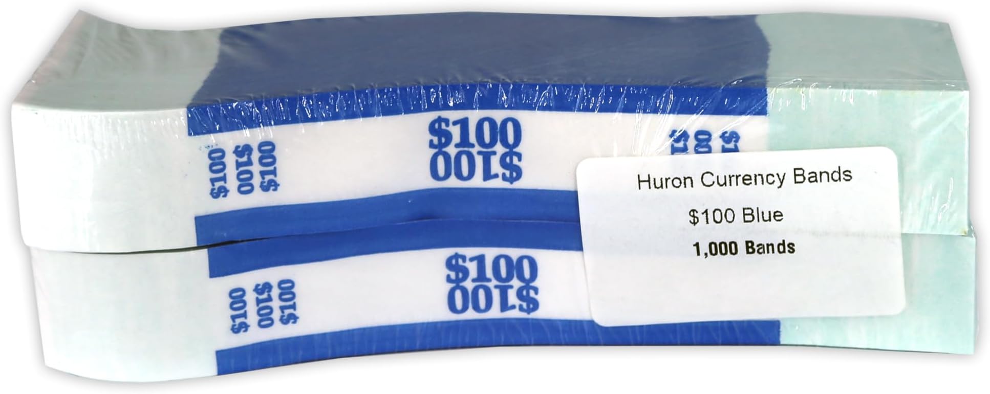 Amazon.com : Huron Currency Money Band Wrappers $100 Blue (1000 pcs ...