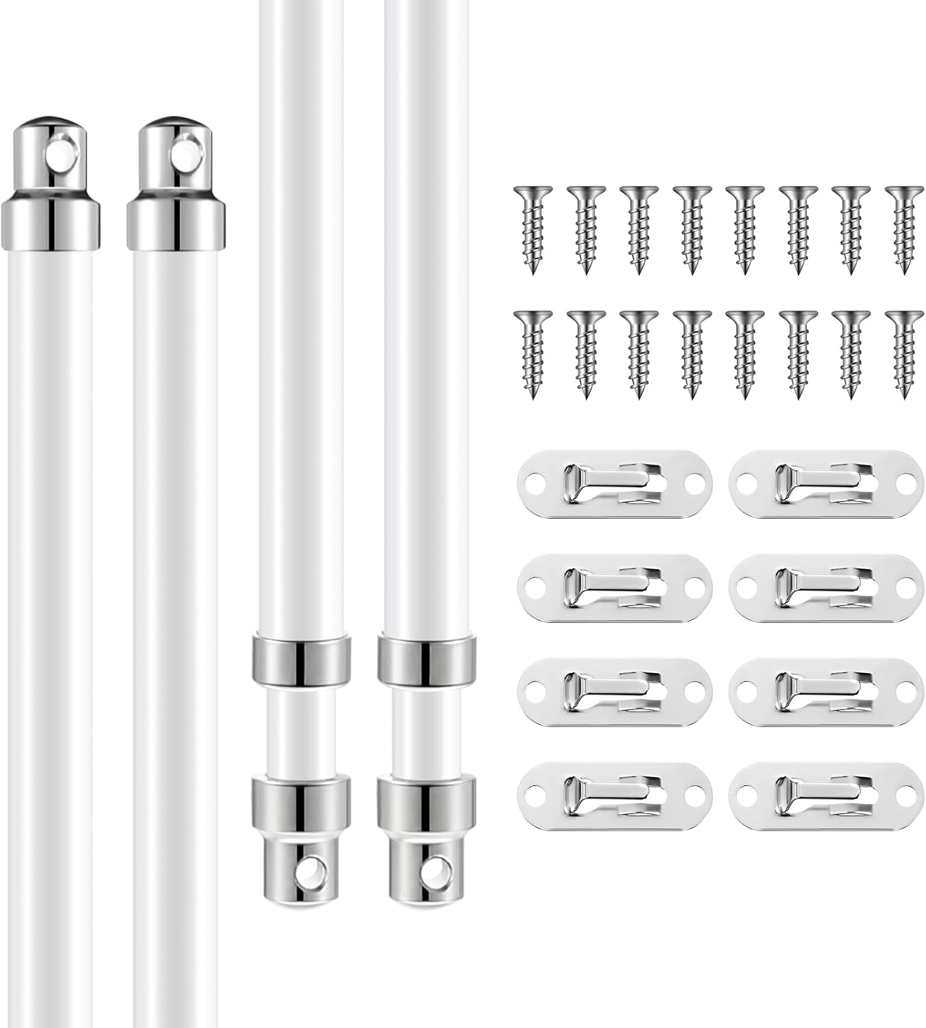 Amazon.com: Beeveer 4 Pcs Door Curtain Rod Set Swivel Sash Curtain Rods ...