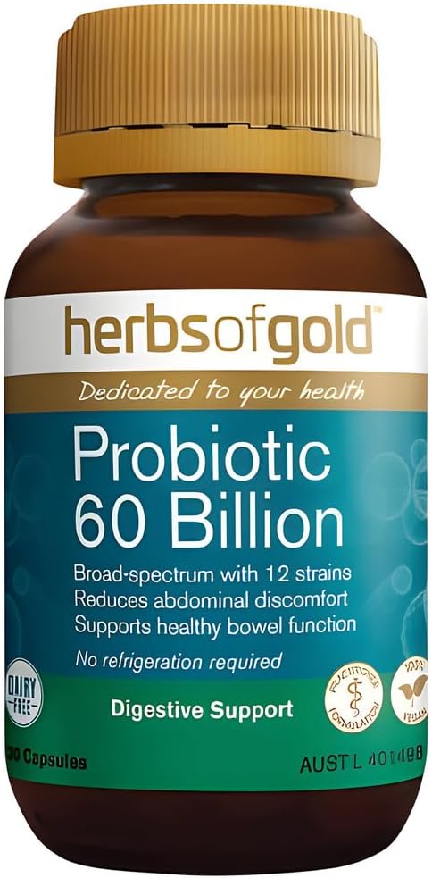 Herbs of Gold Probiotic 60 Billion 30 Capsules : Amazon.com.au: Health ...