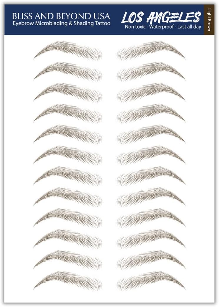 Amazon.com : Blulu 18 Sheets 4D Hair Like Waterproof Eyebrow Tattoos ...