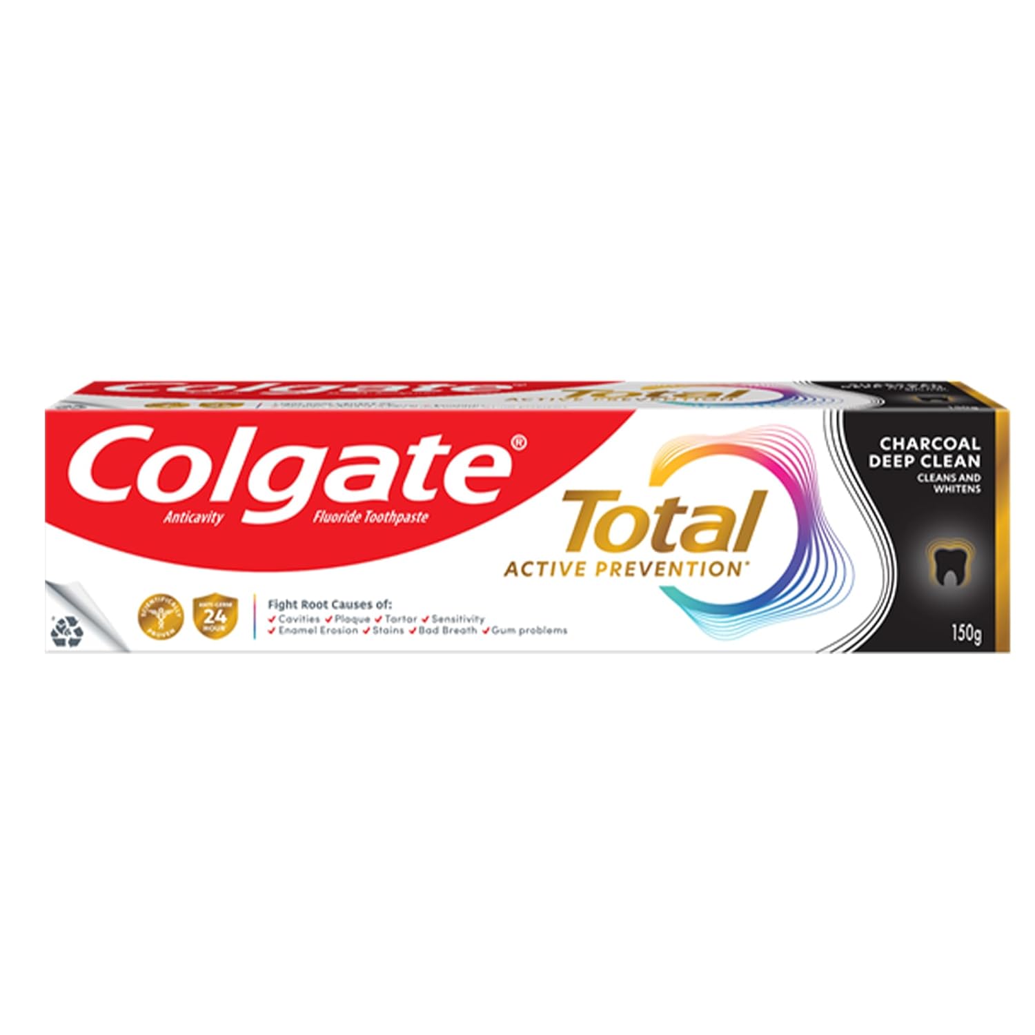 Buy Colgate Total 150gm Charcoal Deep Clean Antibacterial Toothpaste ...