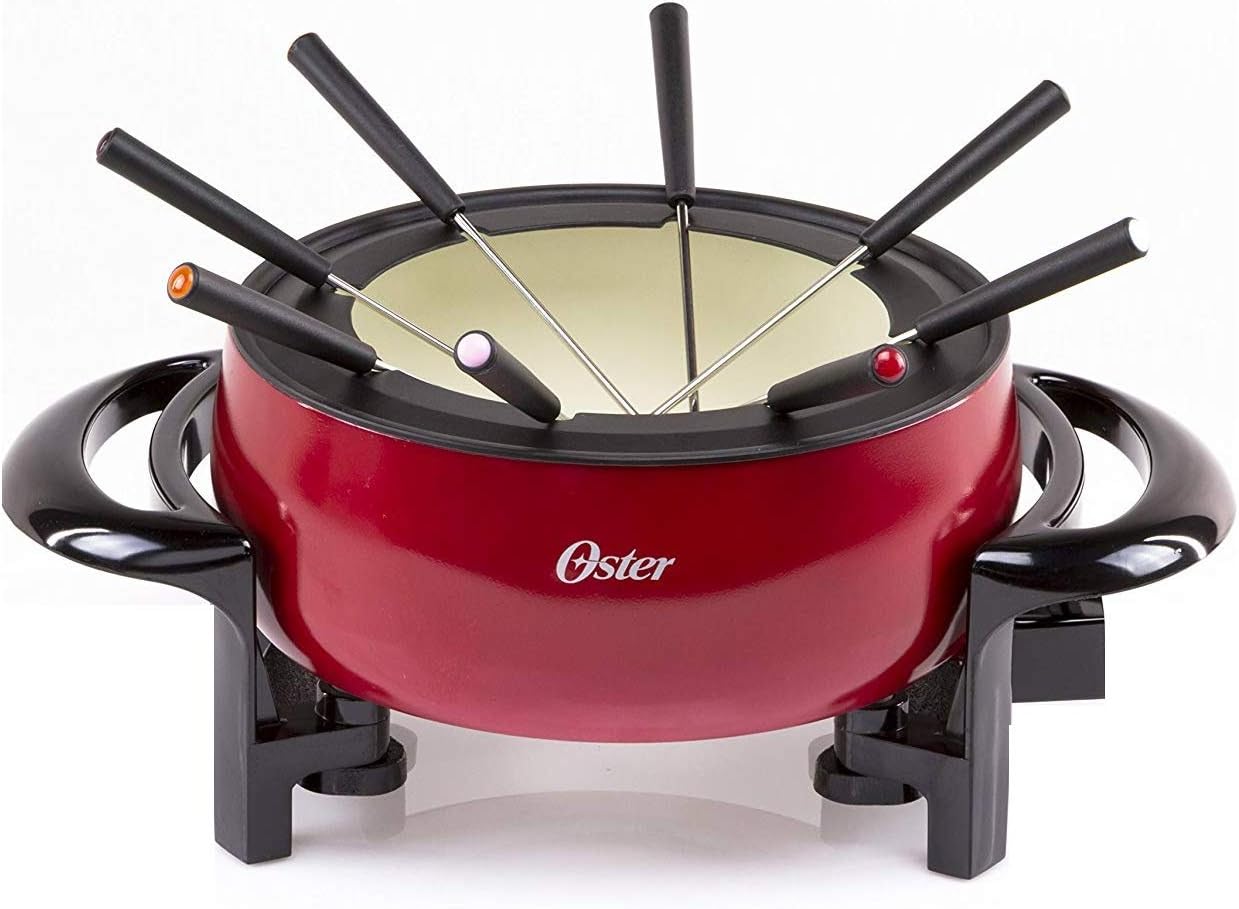 Amazon.com: Oster Fondue Pot, 3-Qt, Eggshell/Red : Home & Kitchen
