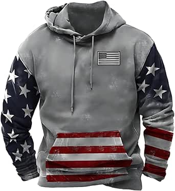 Amazon.com: American Flag Hoodies For Men Usa Flag Graphic Hooded ...