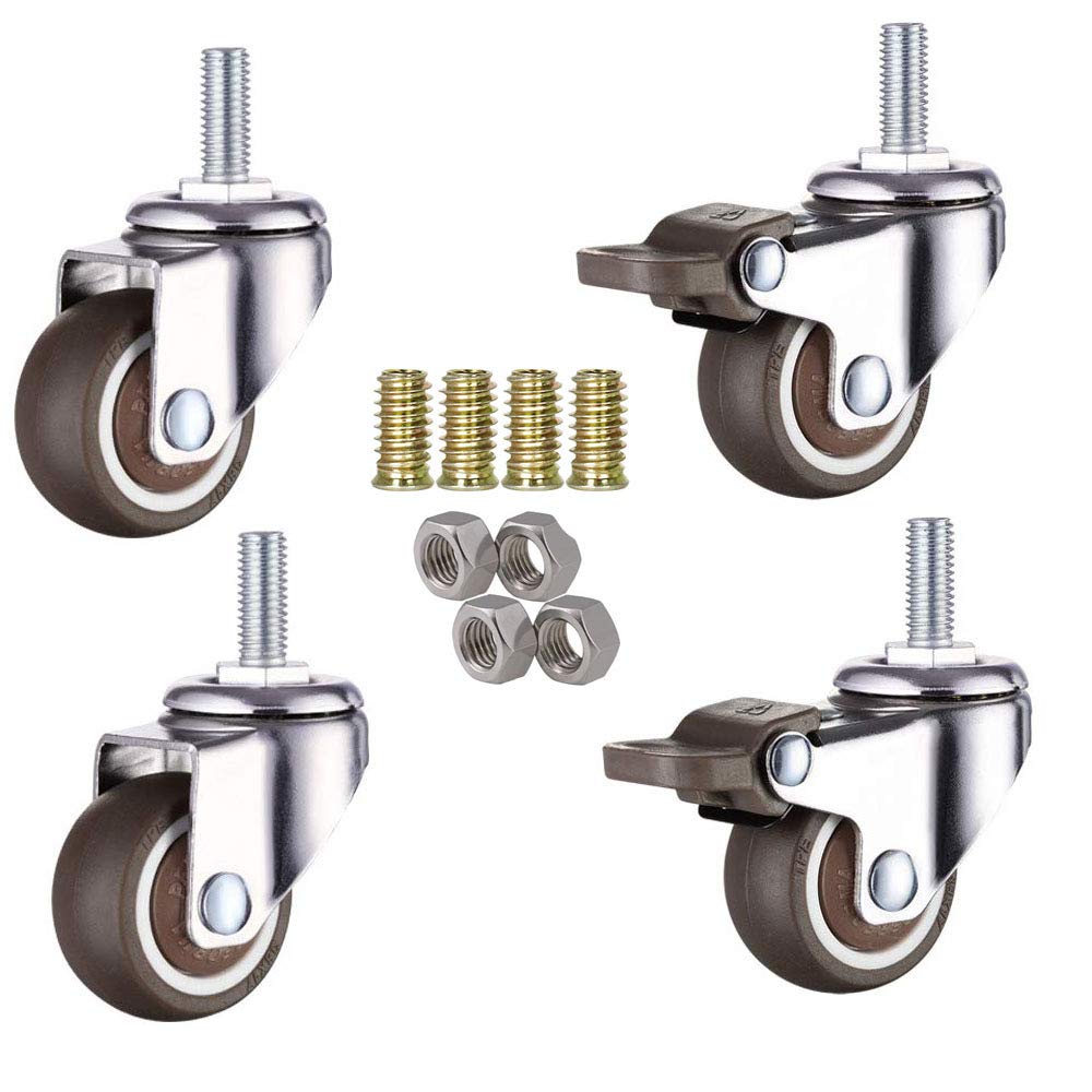 uoboeuq 4pcs 1 Inch Small Tiny Shopping Cart Wheel Swivel Caster Wheels ...