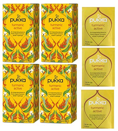 Pukka Tea " Turmeric Active" 4 x 20 {80, 120 & 160's} Tea Bags Organic ...