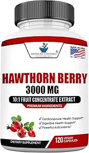 Amazon.com: Organic Hawthorn Berry 3000mg, Hawthorne Berry -Heart ...