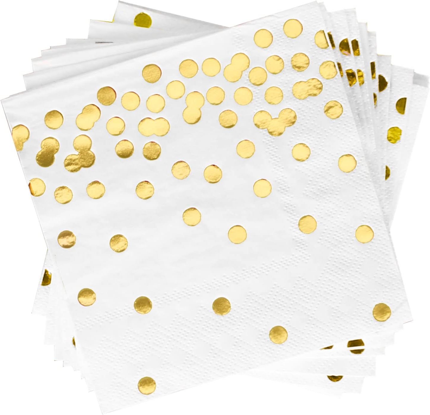 Amazon.com | GLAM Cocktail Napkins Gold Trim, 100 Pack - 5x5 Wedding ...
