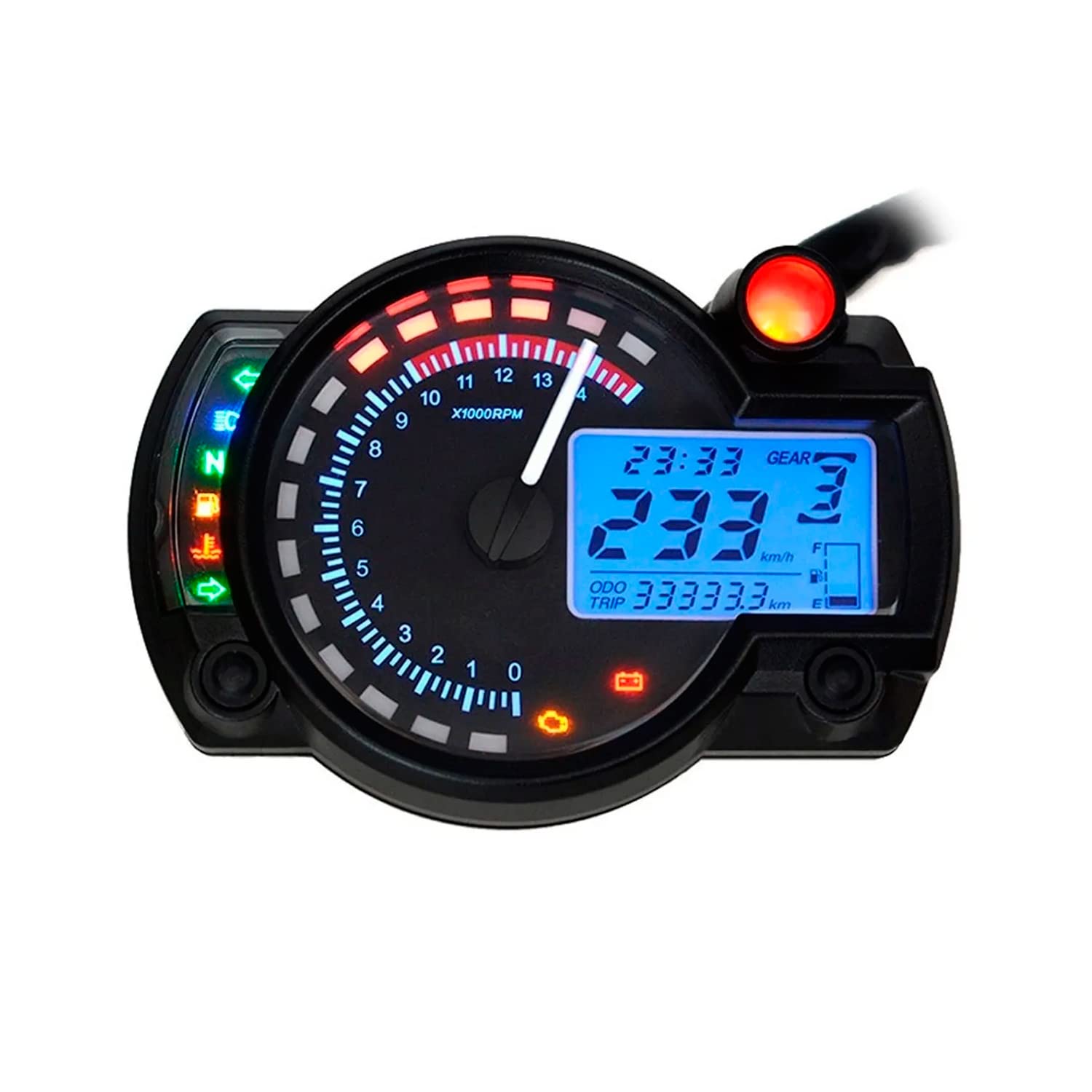 Velocímetro Tablero Moto Odómetro Digital universal Lcd De 7 Colores ...